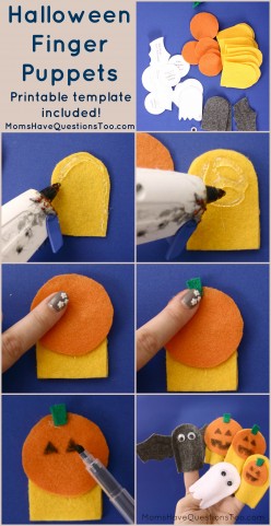 Halloween Finger Puppets Tutorial with Free Template