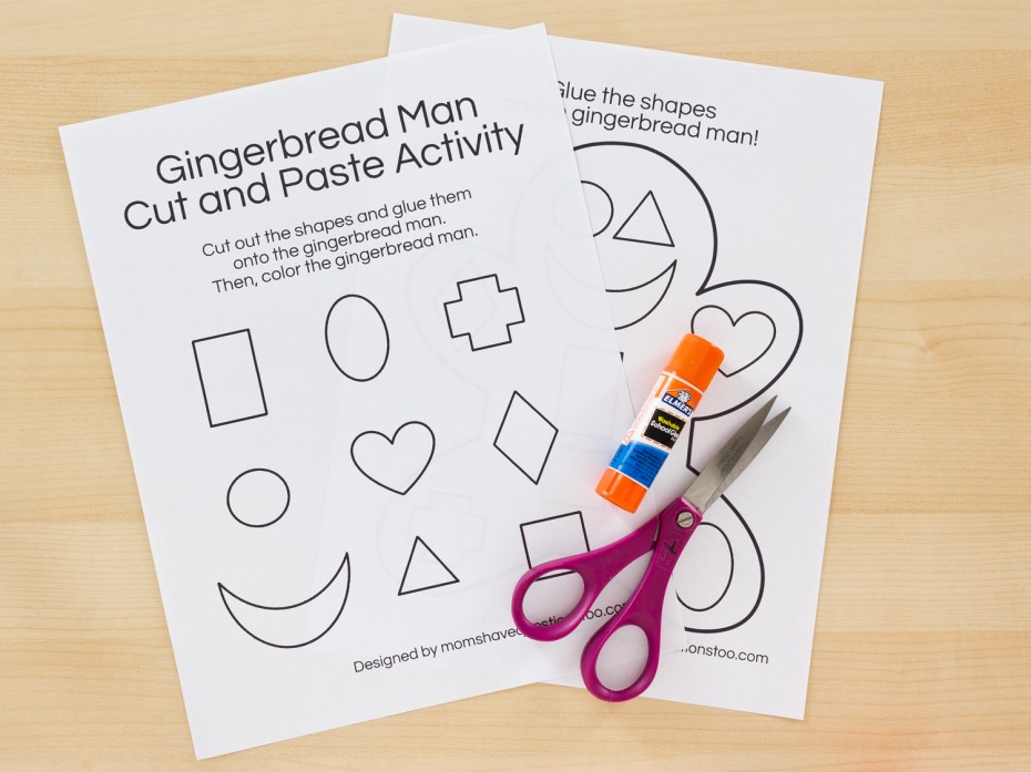 Gingerbread Man Cut and Paste Preschool Activity - Moms Have Questions Too