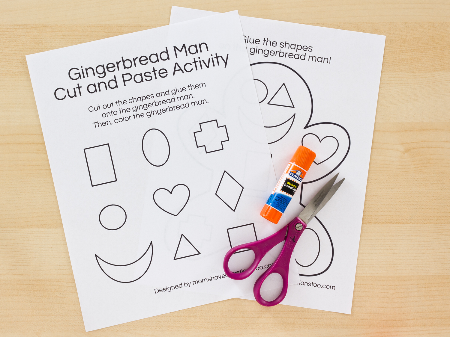 Gingerbread Man Cut and Paste Preschool Activity - Moms Have Questions Too