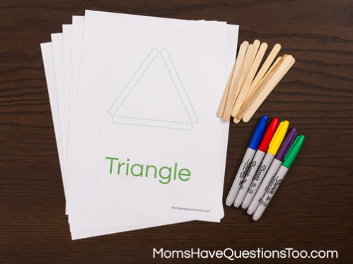 Popsicle Stick Shapes Activity - Teaching Shapes - Moms Have Questions Too