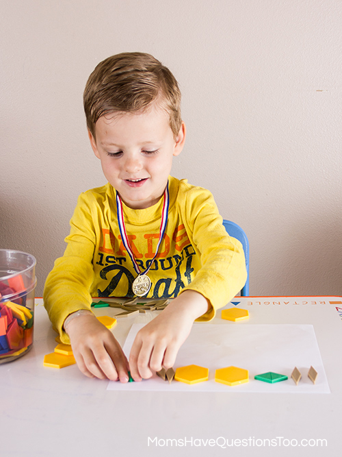 Making Patterns with Pattern Blocks for Preschoolers - Moms Have ...