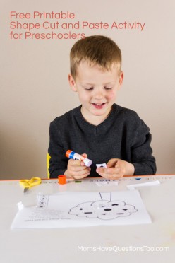 Cut and Paste Shape Apple Tree Activity - Moms Have Questions Too