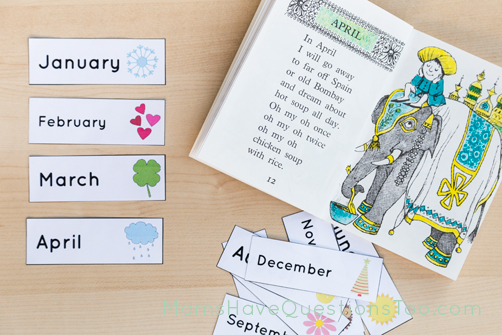 Preschool Calendar and Book Activity