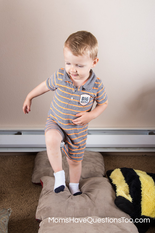Walk on Pillows for Gross Motor Development